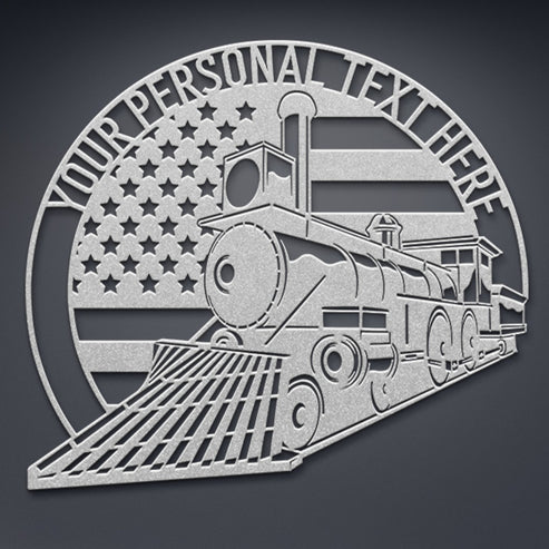 Personalized US Steam Train Metal Sign With Your Custom Text – Coolcin
