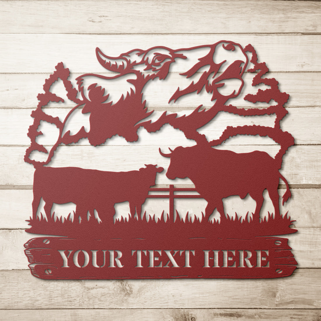 Personalized Wildlife Bull Ranch Name Metal Sign. Custom Bull Wall Dec ...