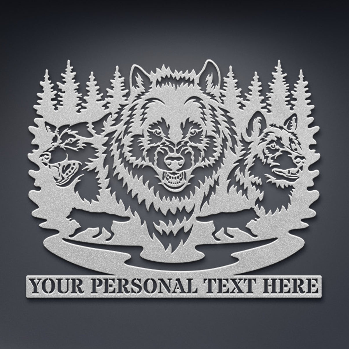 Personalized Wildlife Wolf Family Name Metal Sign. Custom Wolf Wall De ...