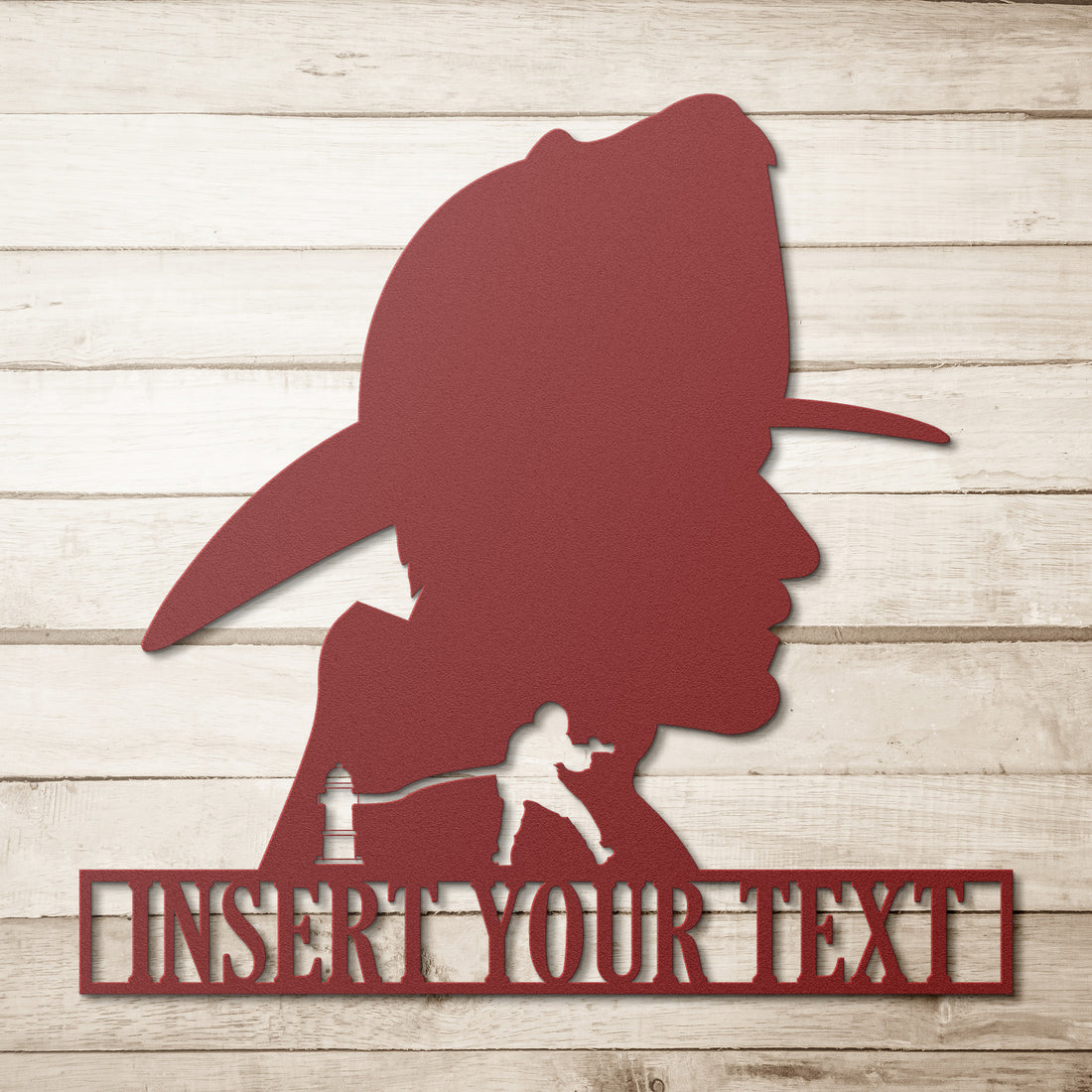 Personalized Fireman Silhouette Name Metal Sign. Firefighter Wall Hang ...