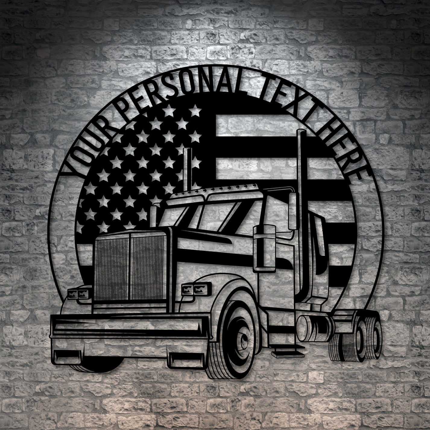 Personalized US Trucker Name Metal Sign. Custom American Trucker Wall ...