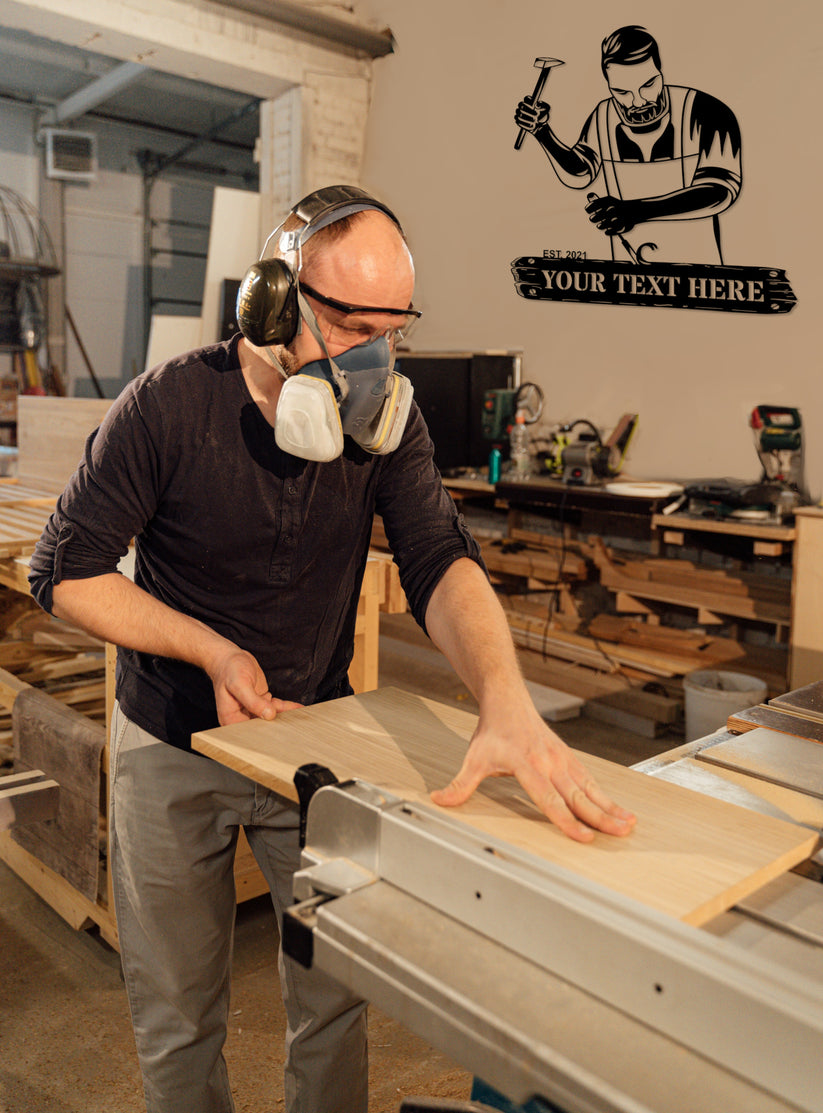 Carpenter Personalized Wood Worker Metal Sign. Custom Handyman Metal S ...