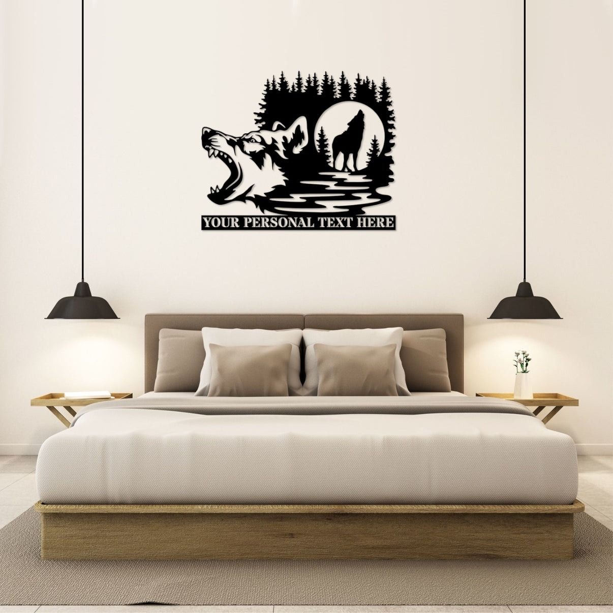 Personalized Angry Wolf Name Metal Sign. Custom Wolf Pack Wall Decor G ...