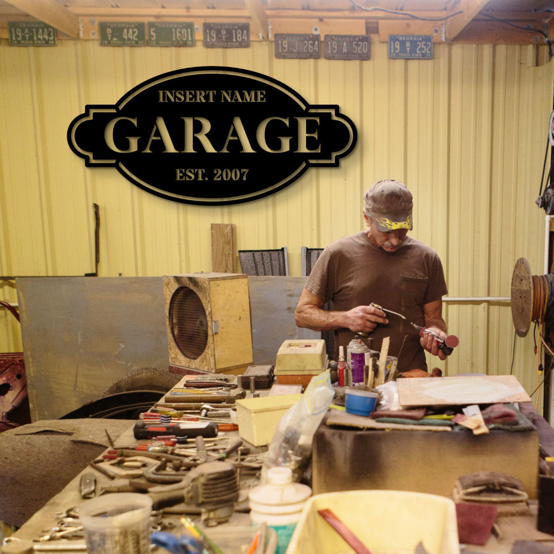 Personalized Garage Metal Sign With Year And Your Text – Coolcin