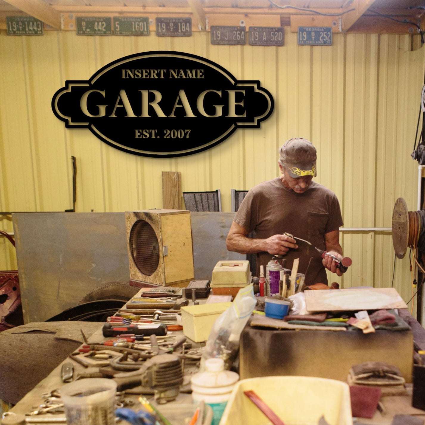 Personalized Garage Metal Sign With Year And Your Text – Coolcin