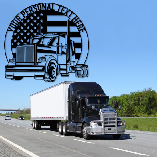 Personalized US Trucker Name Metal Sign. Custom American Trucker Wall ...