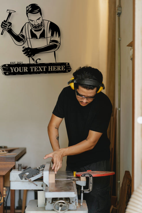 Carpenter Personalized Wood Worker Metal Sign. Custom Handyman Metal S ...