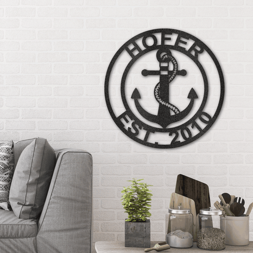 Personalized Anchor Family Name Steel Sign With Your Custom Texts – Coolcin