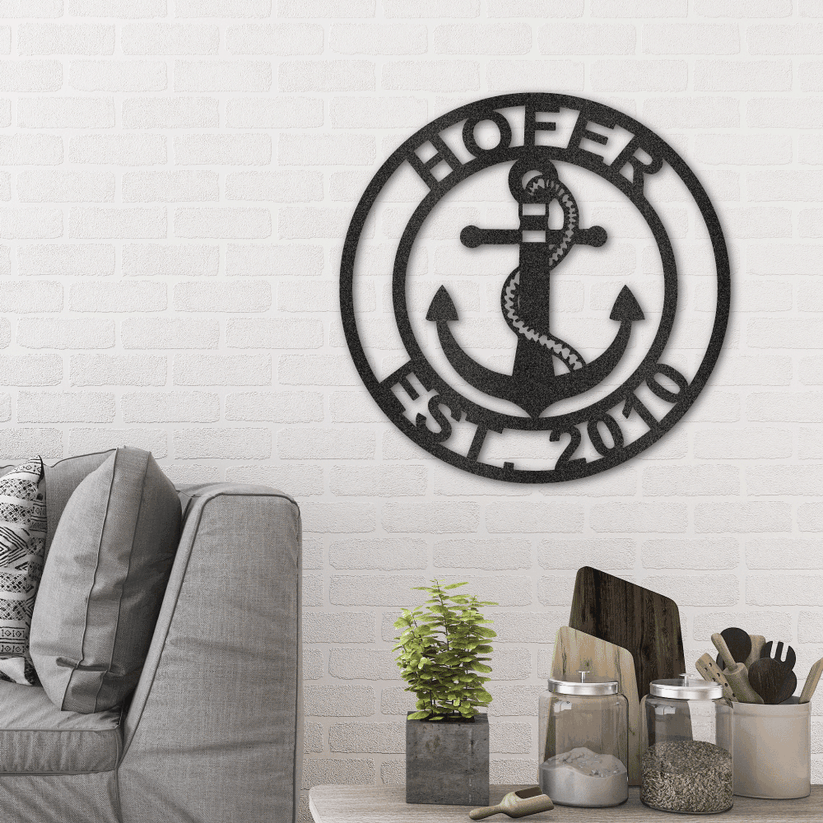 Personalized Anchor Family Name Steel Sign With Your Custom Texts – Coolcin