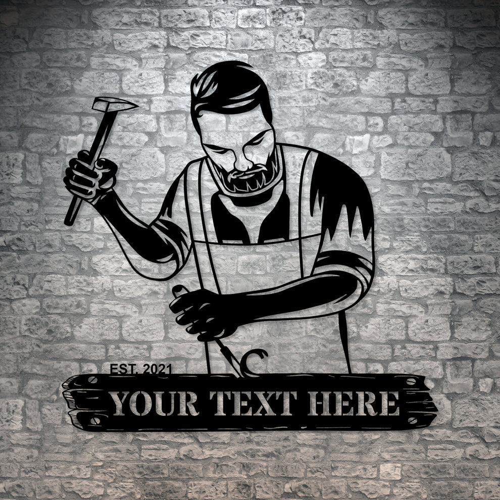 Carpenter Personalized Wood Worker Metal Sign. Custom Handyman Metal S ...