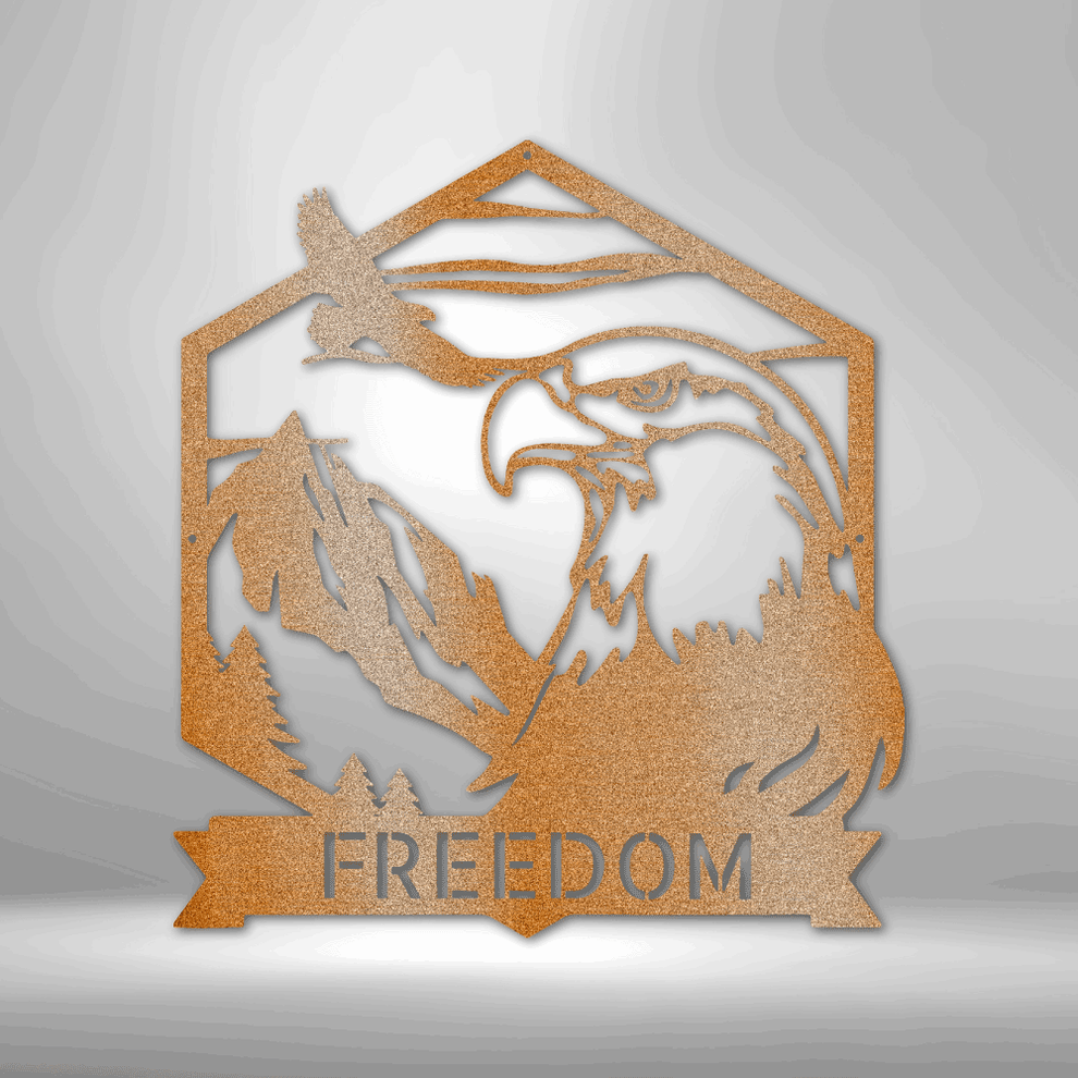 Personalized Freedom Eagle Metal Sign - Custom Multicolor US Freedom S ...