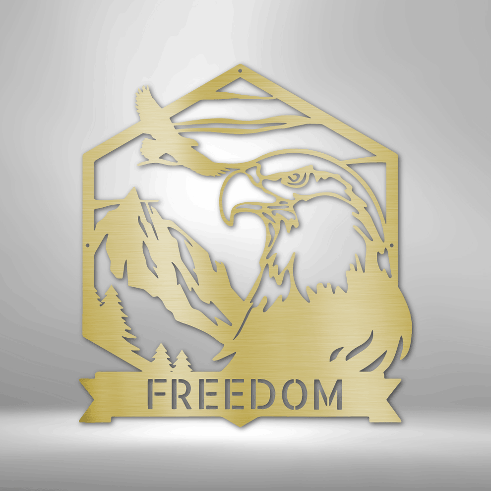 Personalized Freedom Eagle Metal Sign - Custom Multicolor US Freedom S ...