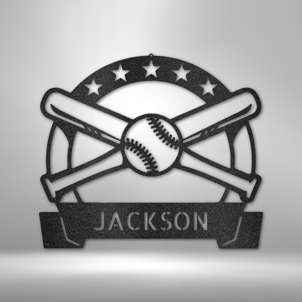 Personalized Baseball Bat Name Metal Sign #1 - Custom Baseball Steel S ...