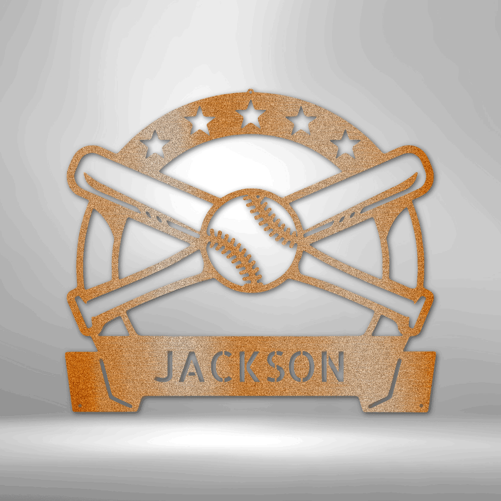 Personalized Baseball Bat Name Metal Sign #1 - Custom Baseball Steel S ...
