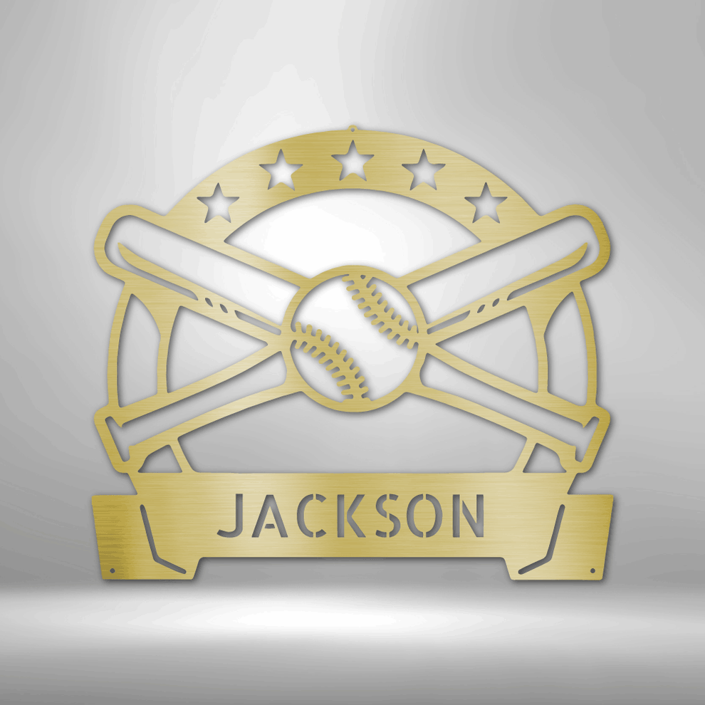 Personalized Baseball Bat Name Metal Sign #1 - Custom Baseball Steel S ...