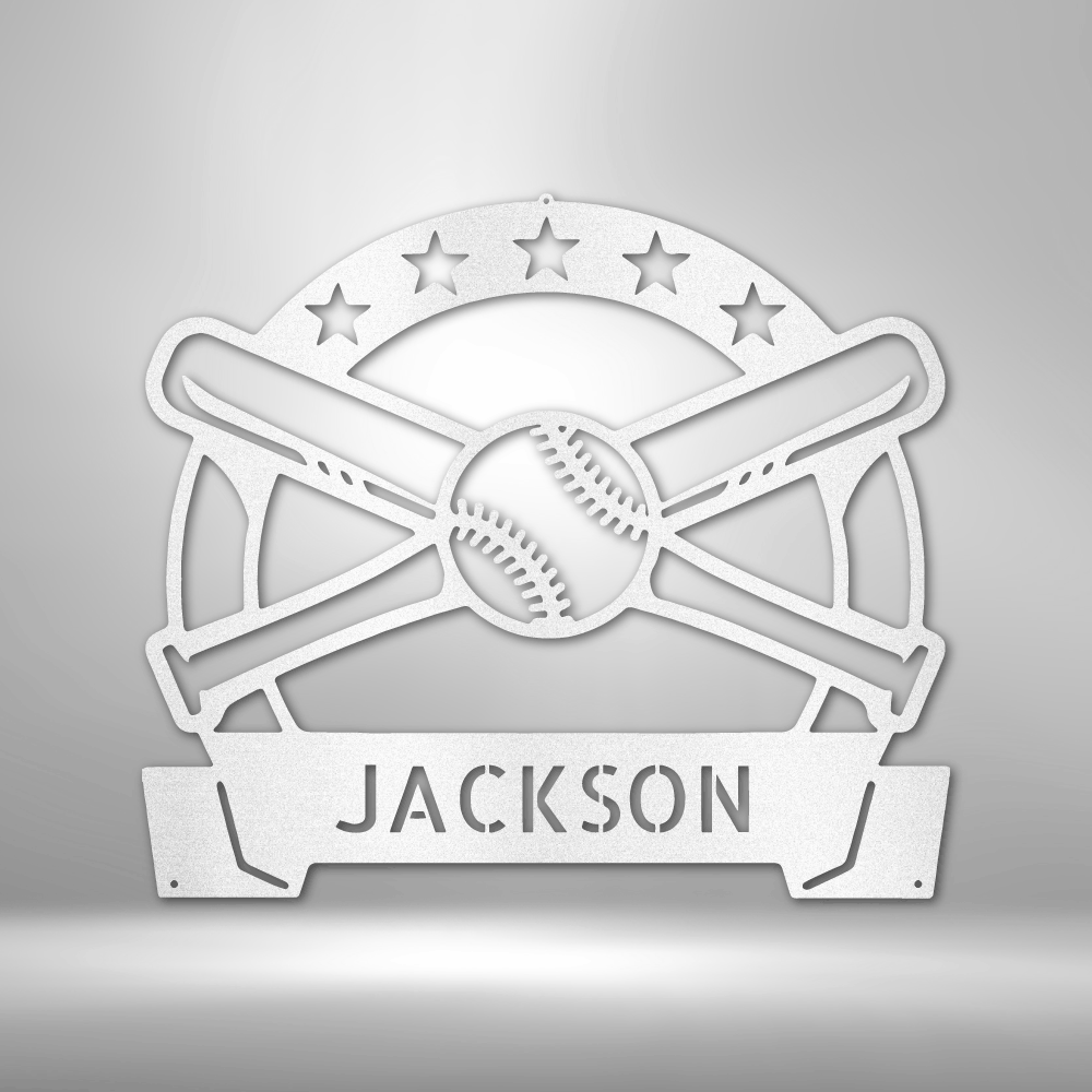 Personalized Baseball Bat Name Metal Sign #1 - Custom Baseball Steel S ...
