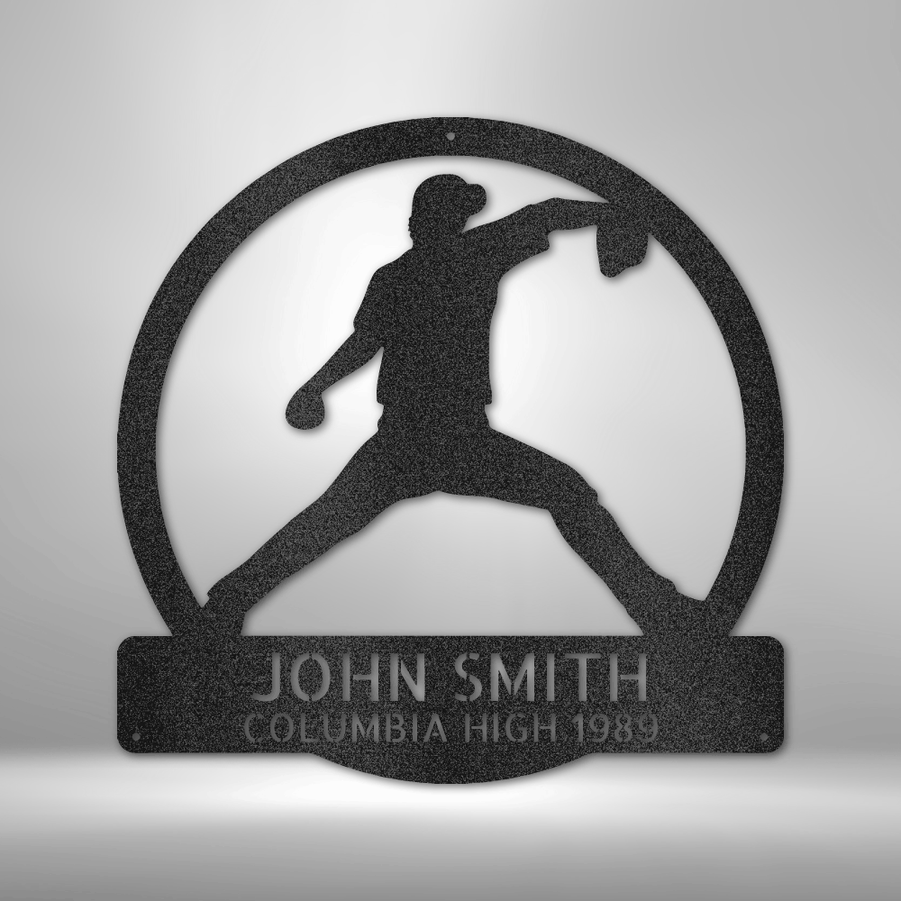 Personalized Baseball Pitch Name Metal Sign - Custom Baseball Steel Si ...