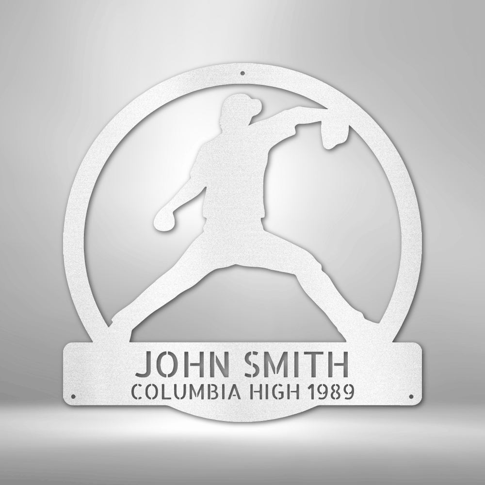 Personalized Baseball Pitch Name Metal Sign - Custom Baseball Steel Si ...
