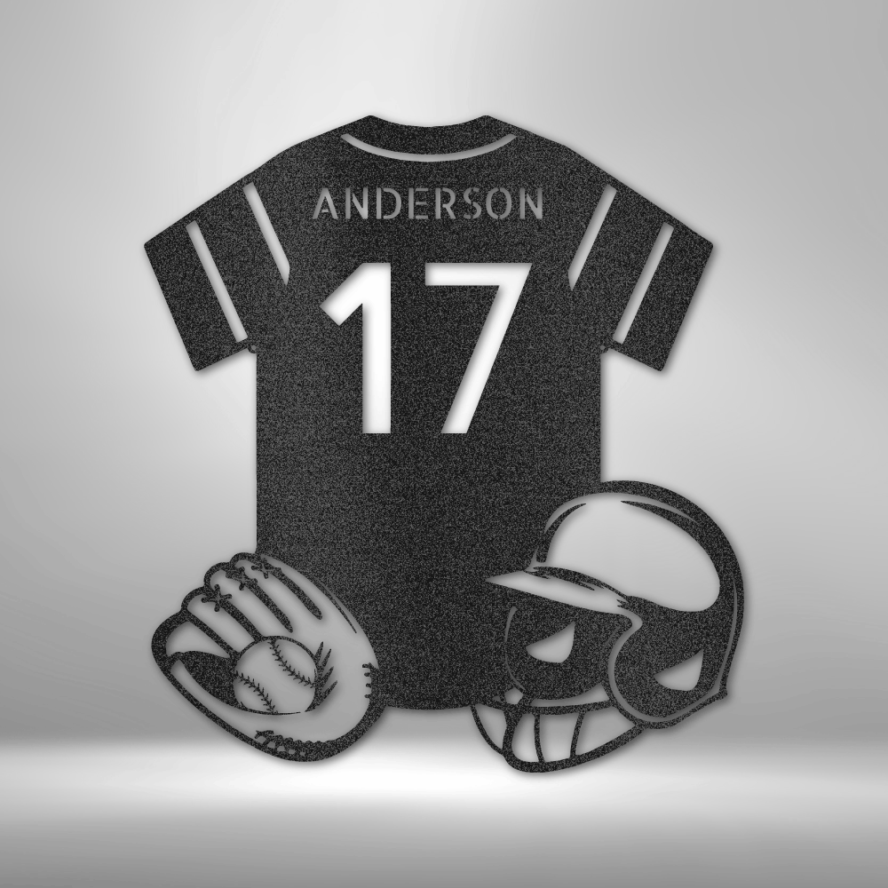 Personalized Baseball Jersey Name Metal Sign - Custom Baseball Gear St ...