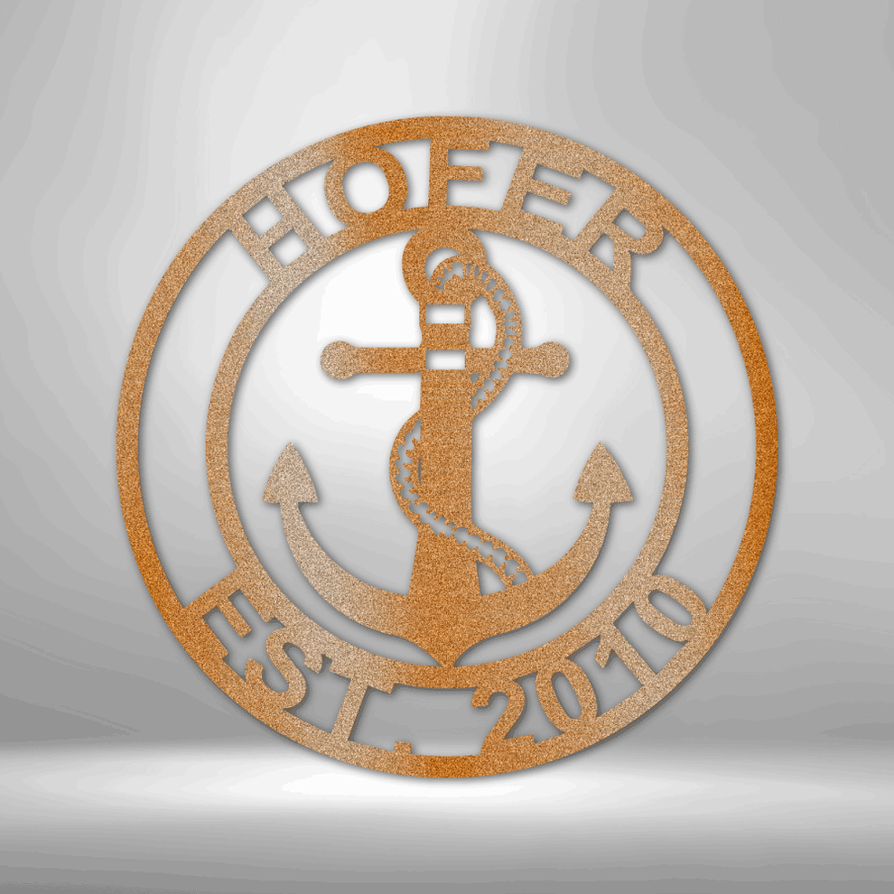 Personalized Anchor Family Name Steel Sign With Your Custom Texts – Coolcin