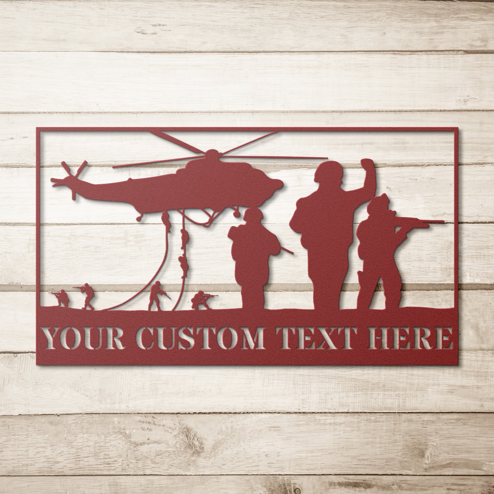 Personalized Army Helicopter Team Metal Sign With Your Custom Text ...