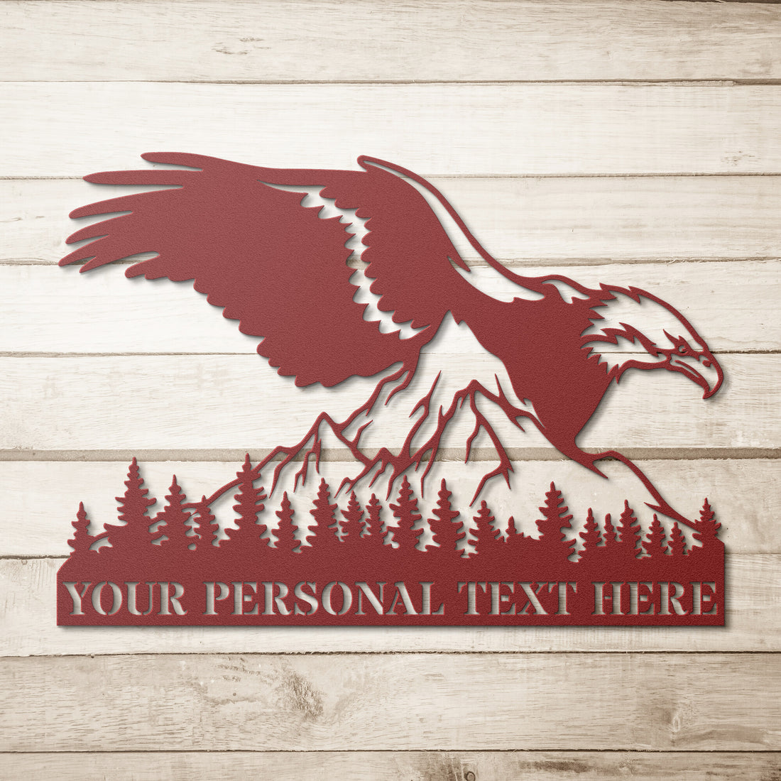 Personalized Bald Eagle Name Metal Sign Gift. Custom Mountain Wall Art ...