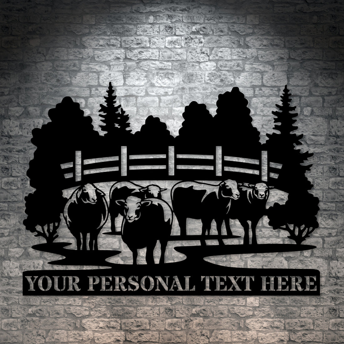 Personalized Sheep Group Name Metal Sign Gift. Custom Ranch Wall Decor ...